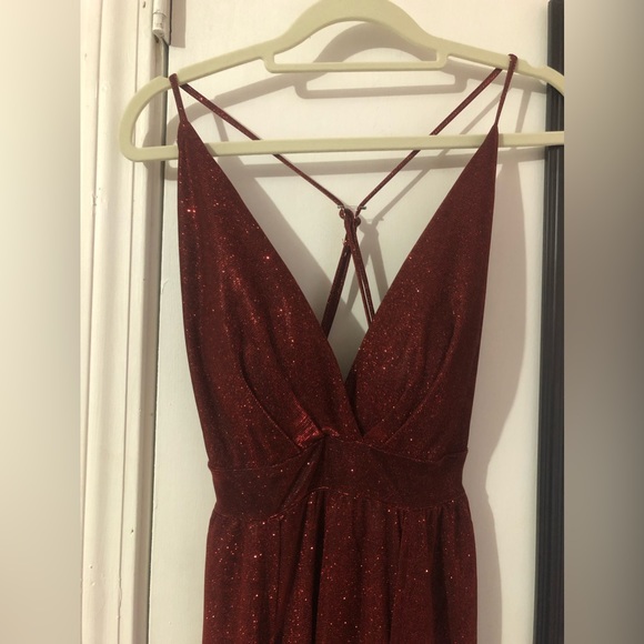 Symphony | Dresses | Dark Red Sparkly Prom Dress | Poshmark